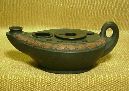 Wedgwood Inkstand and Pyrophorous Vase Basalt with Rosso Antico Sprig ...