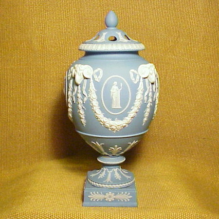Wedgwood Lidded Potpourri Vase Light Blue Solid Jasper Sold December ...